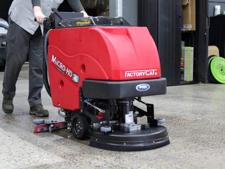 Factory Cat Micro-HD Walk Behind Scrubber - Bortek Industries, Inc.
