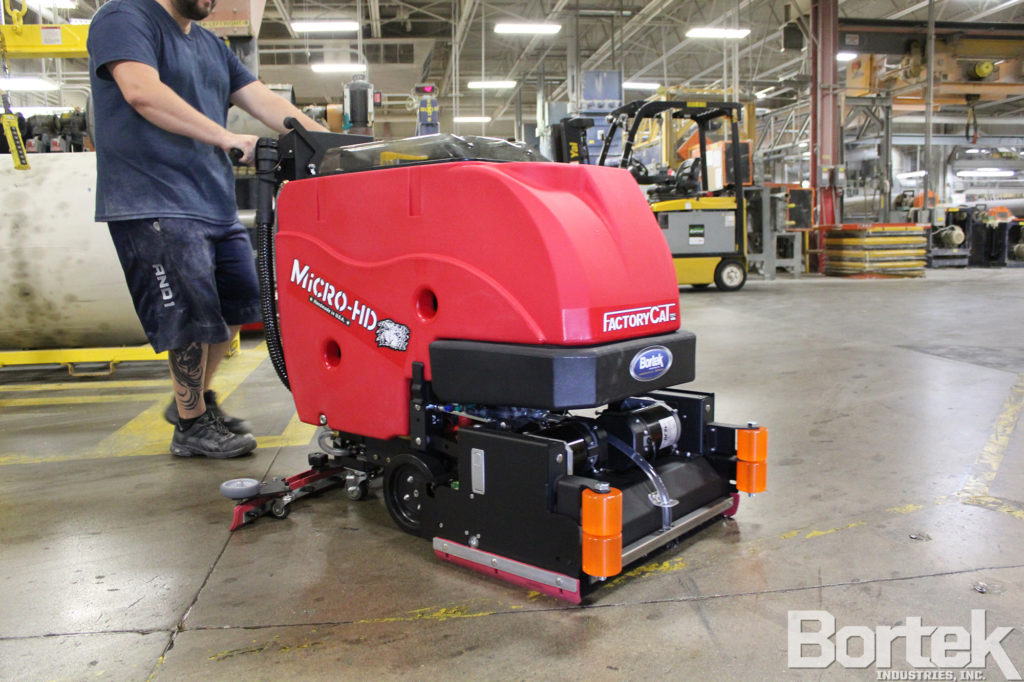 Factory Cat Micro-HD Walk Behind Scrubber - Bortek Industries, Inc.